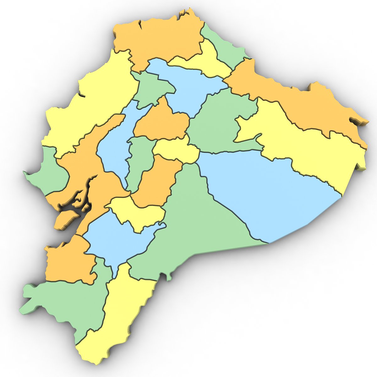 3d political map of ecuador 3D Modelle in Terrain 3DExport