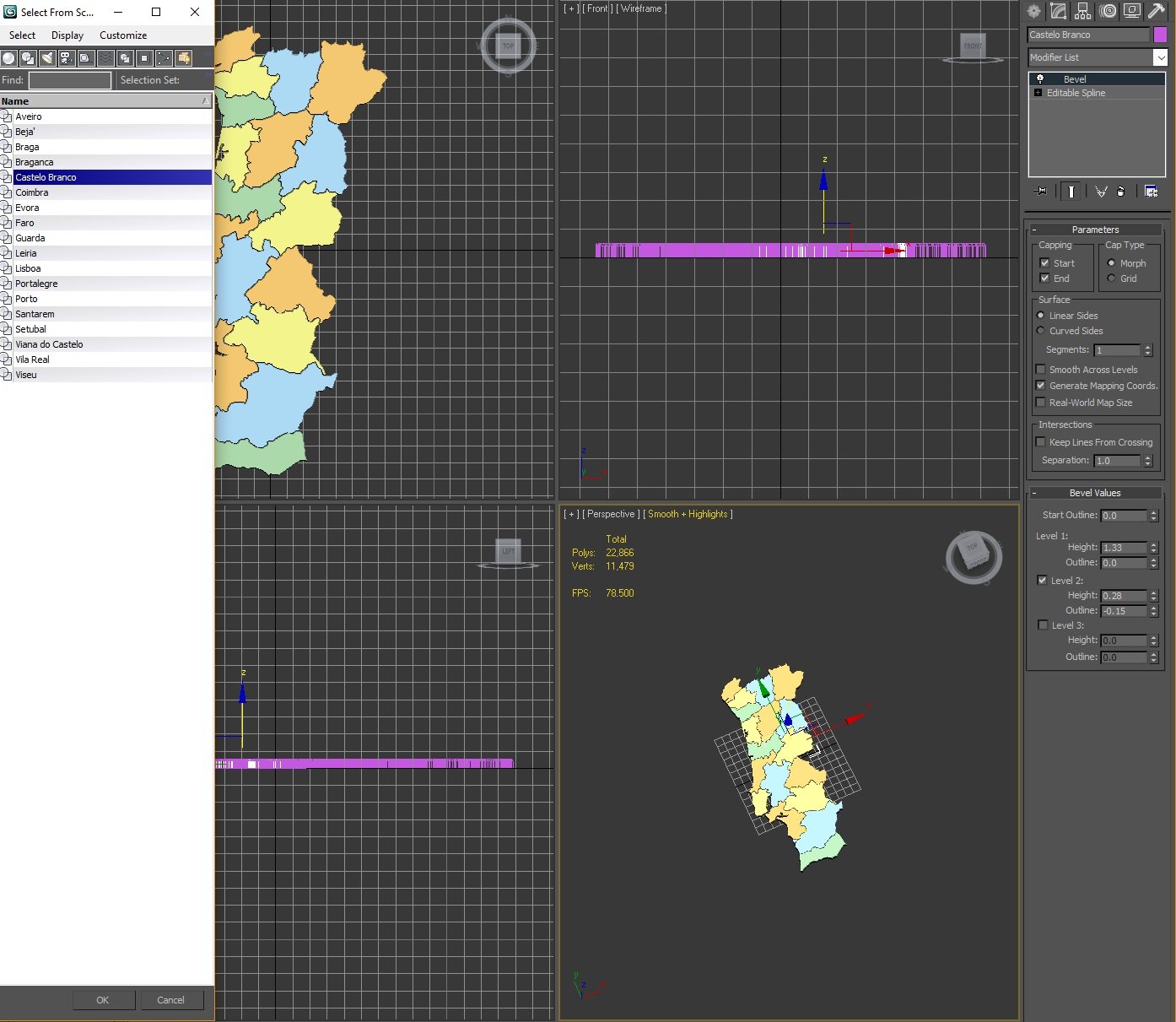 3d political map of portugal 3D Models in Terrain 3DExport