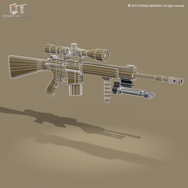 mk12 sniper rifle 3D Model in Assault Rifles 3DExport