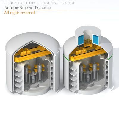 nuclear reactor building 3D Model in Parts 3DExport
