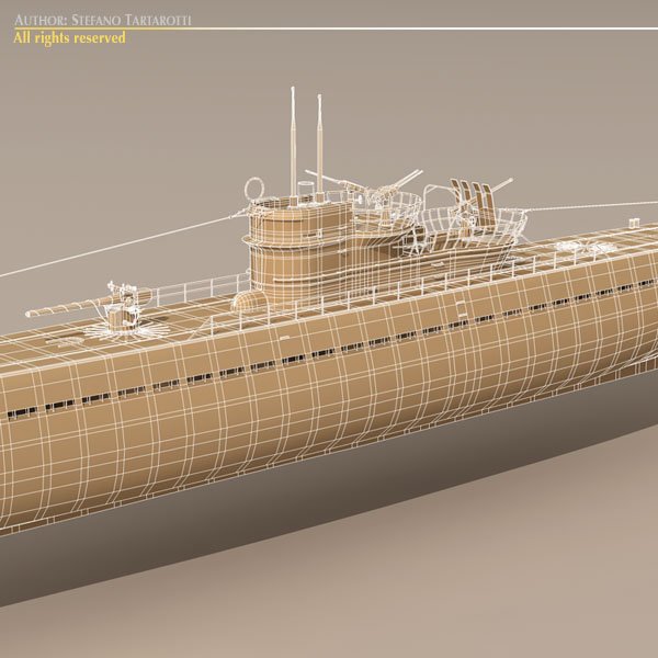 Type IX Uboat submarine 3D Model in Submarine 3DExport