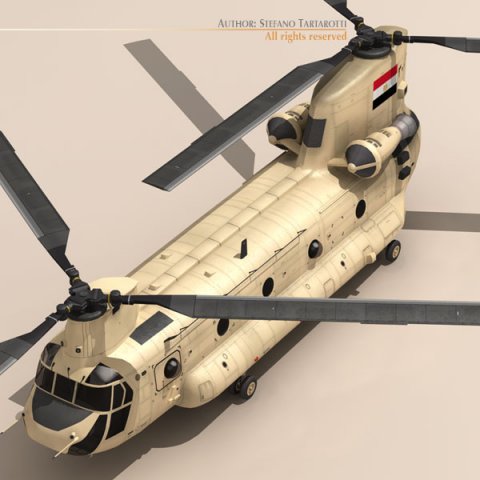 ch47 eaf helicopter 3D Model in Helicopter 3DExport