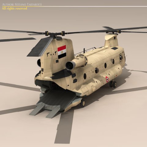 ch47 eaf helicopter 3D Model in Helicopter 3DExport