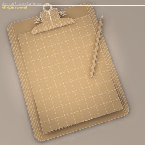 clipboard 3D Model in Bedroom 3DExport