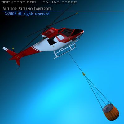 firefighting helicopter 3D Model in Helicopter 3DExport