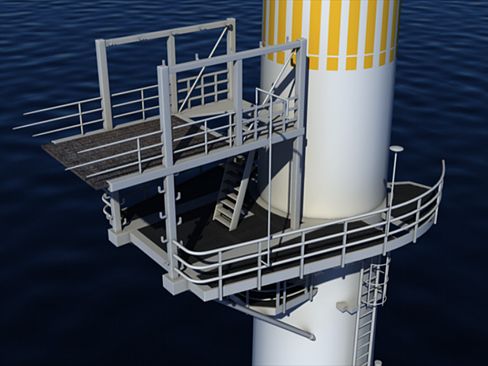 wind turbine offshore 3D Model in Parts 3DExport