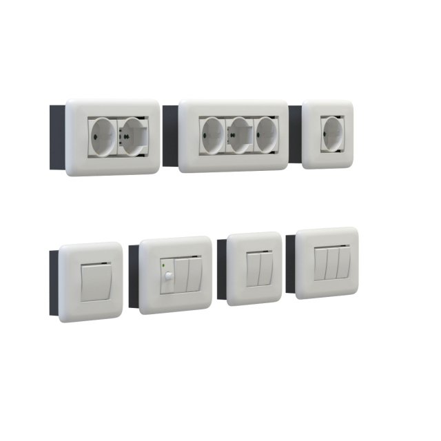 sockets and switches 3D Model in Parçalar 3DExport
