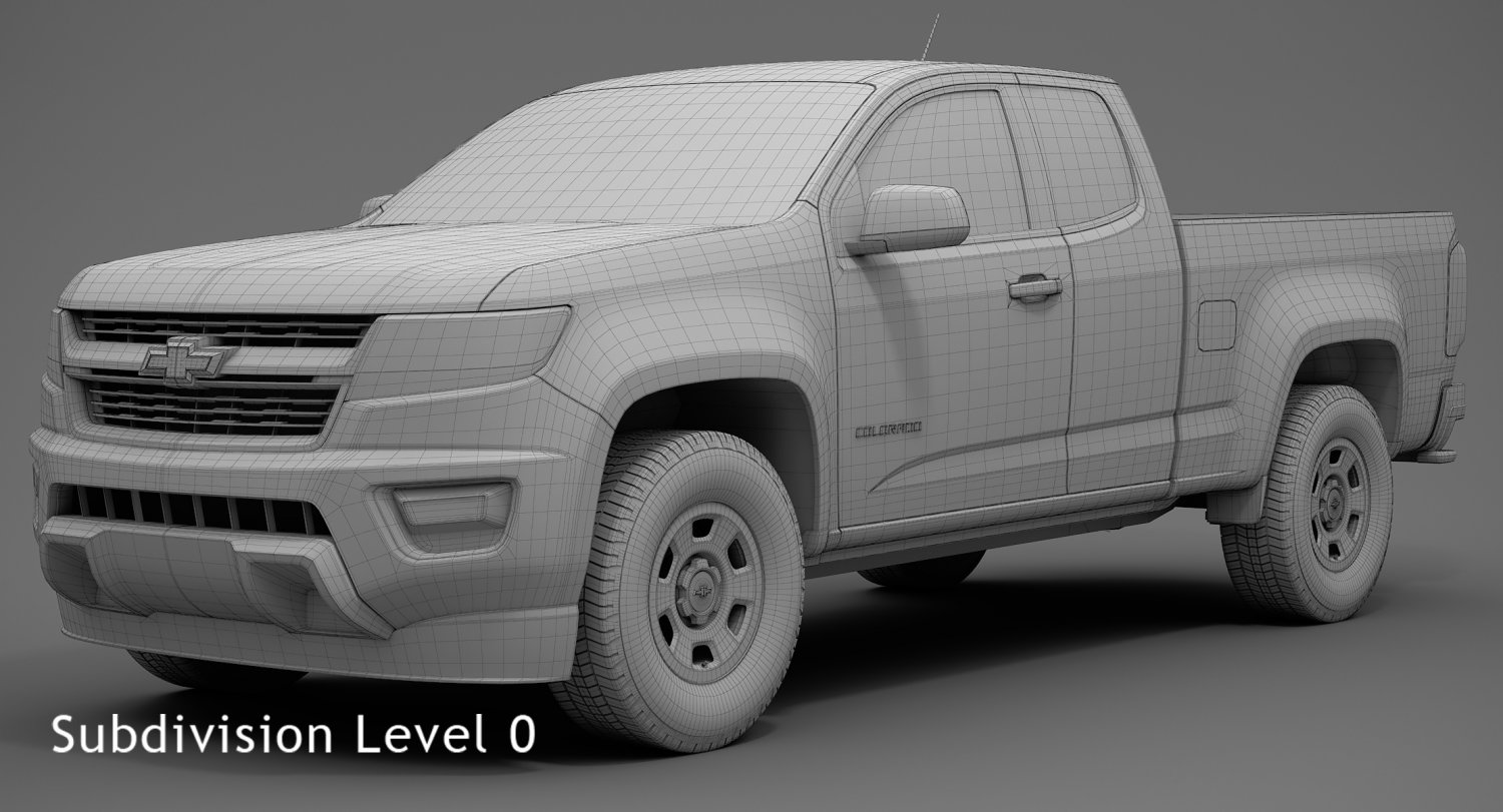 chevrolet colorado 2018 extended cab 3D Model in SUV 3DExport