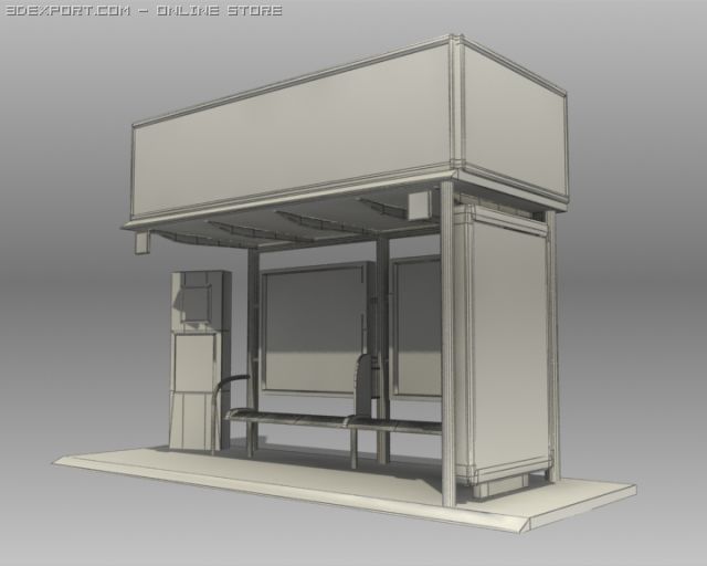 bus stop shelter coke brand 3D Model in Miscellaneous 3DExport