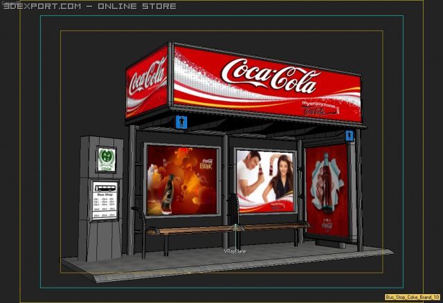 bus stop shelter coke brand 3D Model in Miscellaneous 3DExport