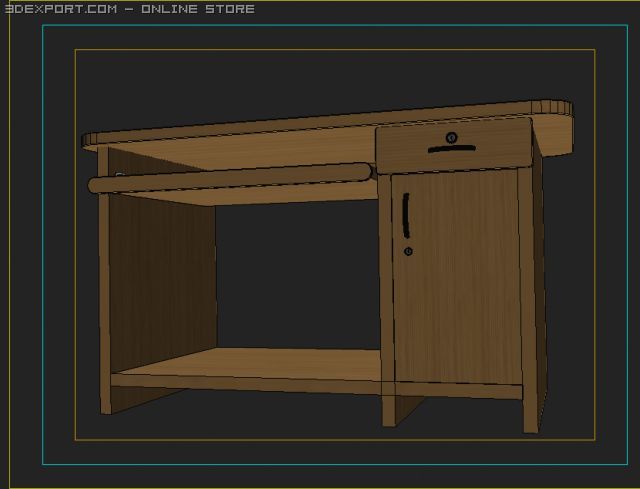 Computer Table 3D Model in Table 3DExport