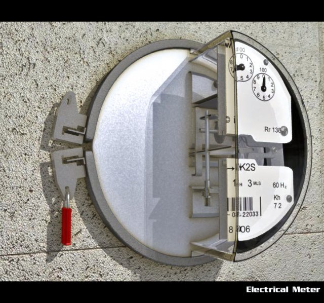electrical meter 3D Model in Parts 3DExport
