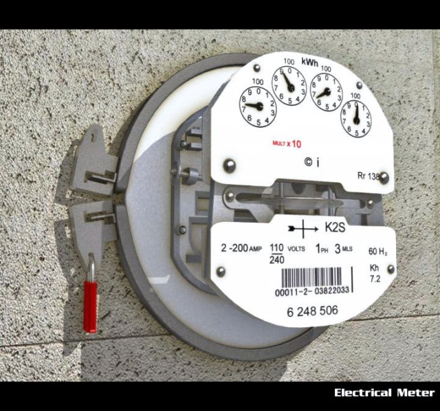 electrical meter 3D Model in Parts 3DExport