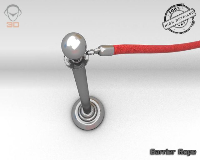 barrier rope 3D Model in Outdoor items 3DExport