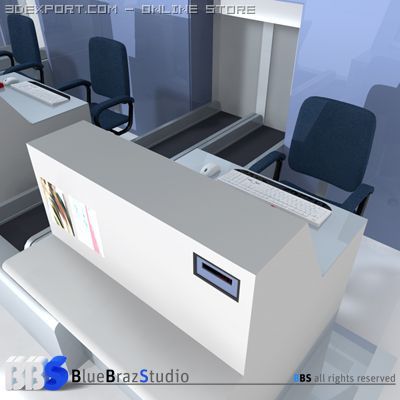 airport check in 3D Model in Hall 3DExport