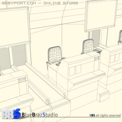 airport check in 3D Model in Hall 3DExport