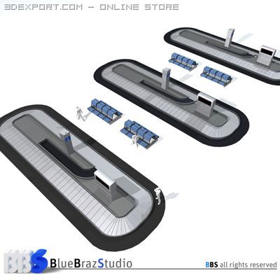 airport baggage carousel 3D Model in Machines 3DExport
