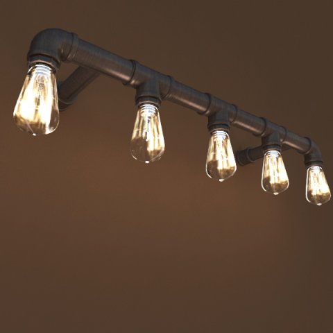 pipe light fixture 3D 모델 in 벽 조명 3DExport