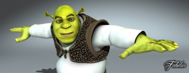 Shrek rigged 10 3D Model in Monster 3DExport
