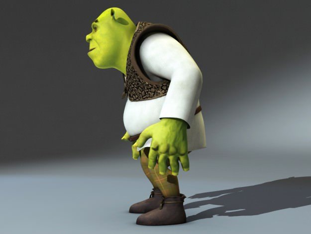 Shrek rigged 10 3D Model in Monster 3DExport