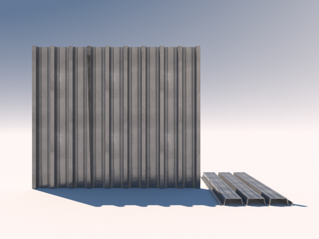 Corrugated galvanized sheets 8 3D Model in Miscellaneous 3DExport