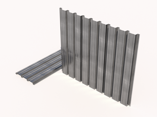 Corrugated galvanized sheets 8 3D Model in Miscellaneous 3DExport