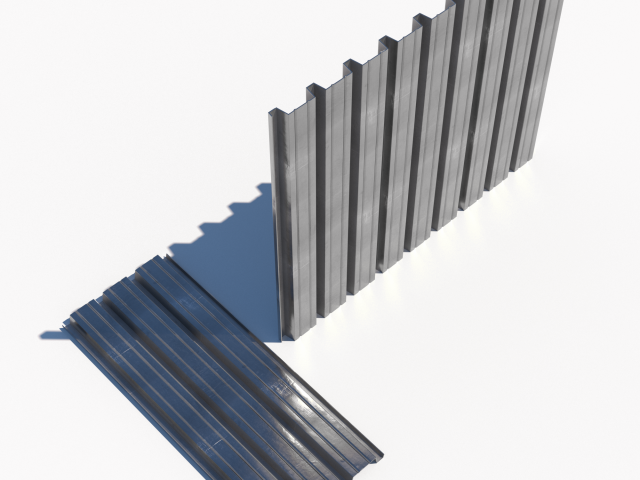 Corrugated galvanized sheets 8 3D Model in Miscellaneous 3DExport