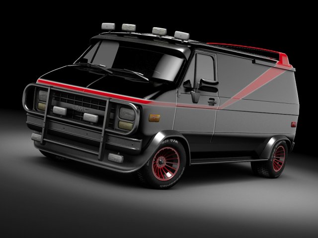 ateam gmc van std mat 3D Model in Van and Minivan 3DExport