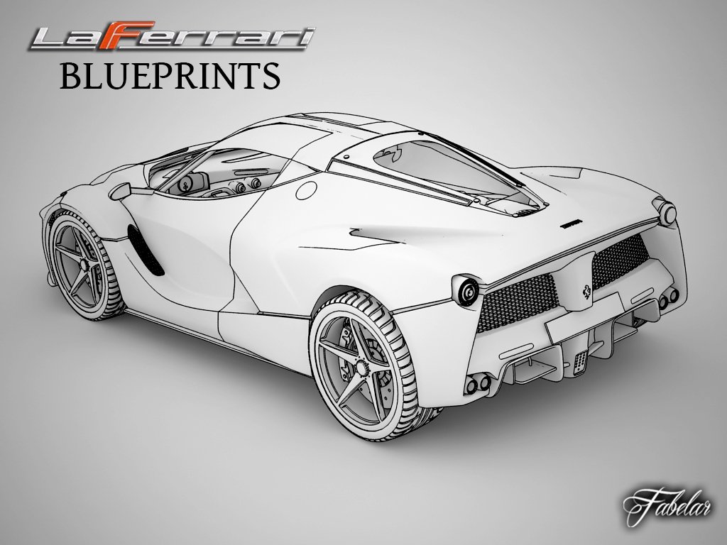 laferrari blueprints 3D Assets in Cars 3DExport
