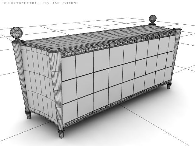 Bureau 3D Model in Bedroom 3DExport