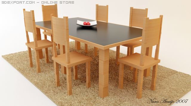 dinner table 3D Model in Table 3DExport