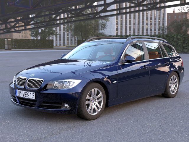 e91 3-series touring 2006 3D Model in Wagon 3DExport