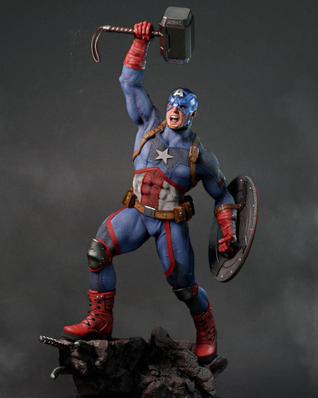 captain america stl 3D Print Model in Man 3DExport