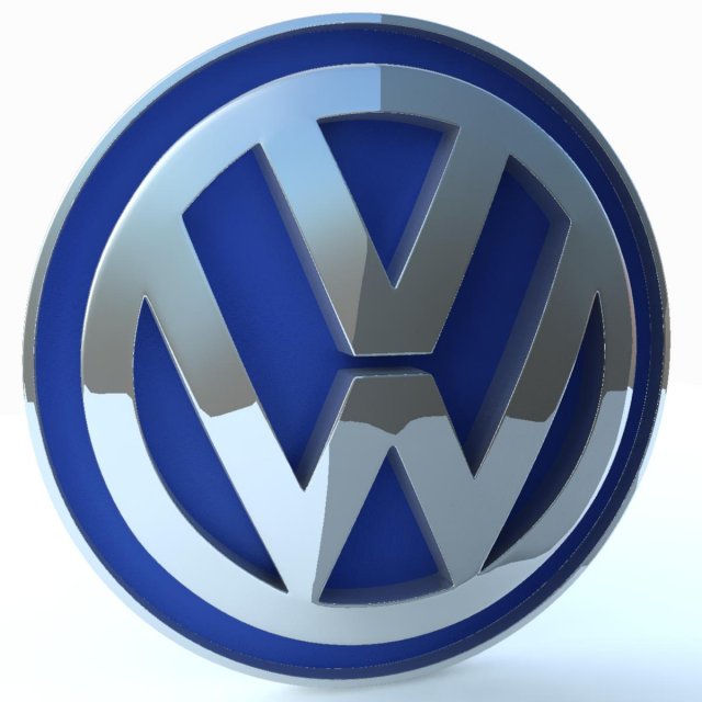 Volkswagen logo 3D Model in Parts of auto 3DExport