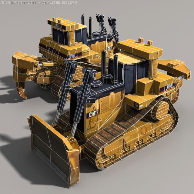 Bulldozer d10r 3D Model in Machines 3DExport