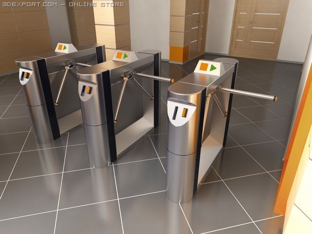 turnstile 3D Model in Architectural Interiors 3DExport