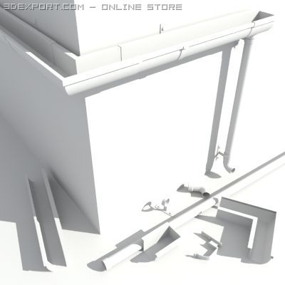 downspout gutter 00 3D Models in Architectural Exteriors 3DExport