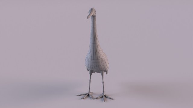Grey Heron 3D Model in Bird 3DExport