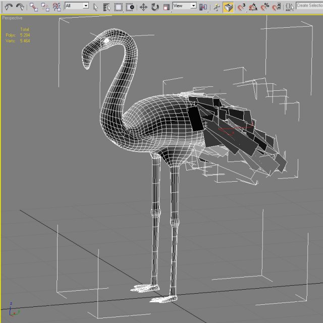flamingo 3D Model in Bird 3DExport