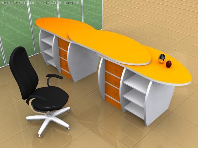 computer table 3D Model in Table 3DExport