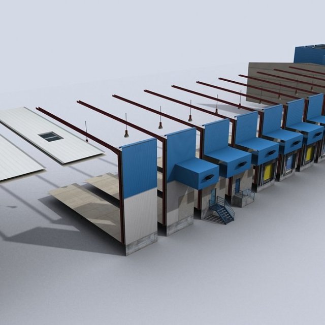 modular logistics building 1 3D Model in Buildings 3DExport