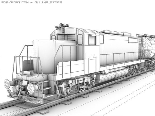 trainset 3D Model in Train 3DExport