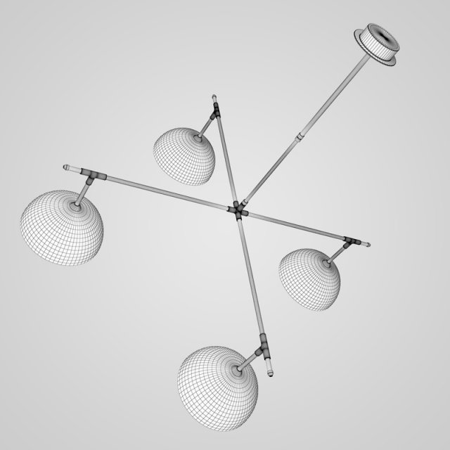 cgaxis fourbulb ceiling lamp 10 3D Model in Ceiling Lights 3DExport