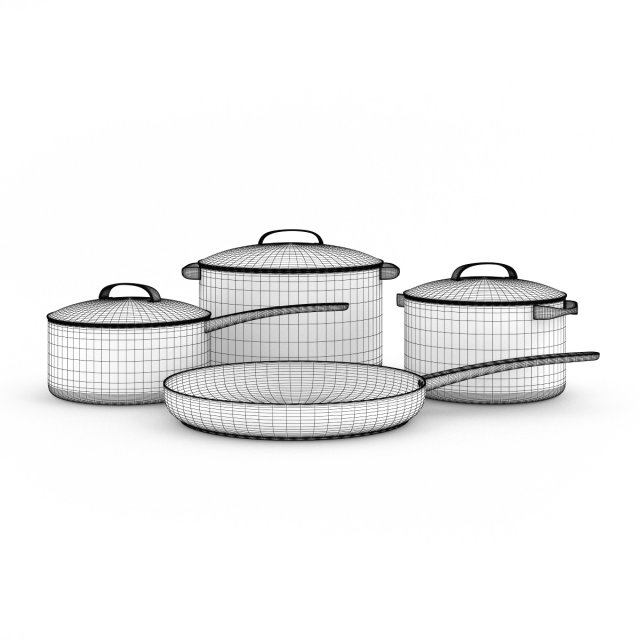 cooking set 3D Model in Cookware Tools 3DExport
