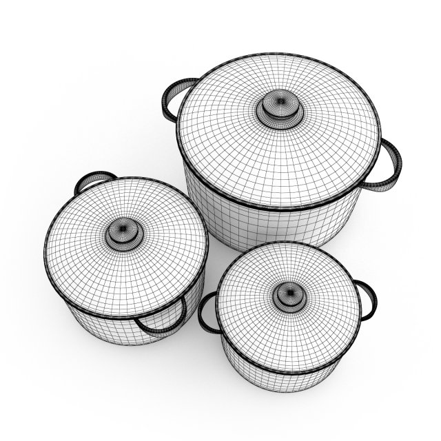 cooking set 3D Model in Cookware Tools 3DExport