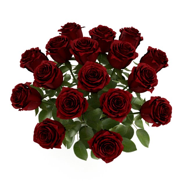 red roses 3D Model in Flowers 3DExport