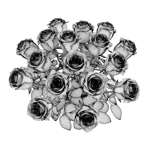 red roses 3D Model in Flowers 3DExport