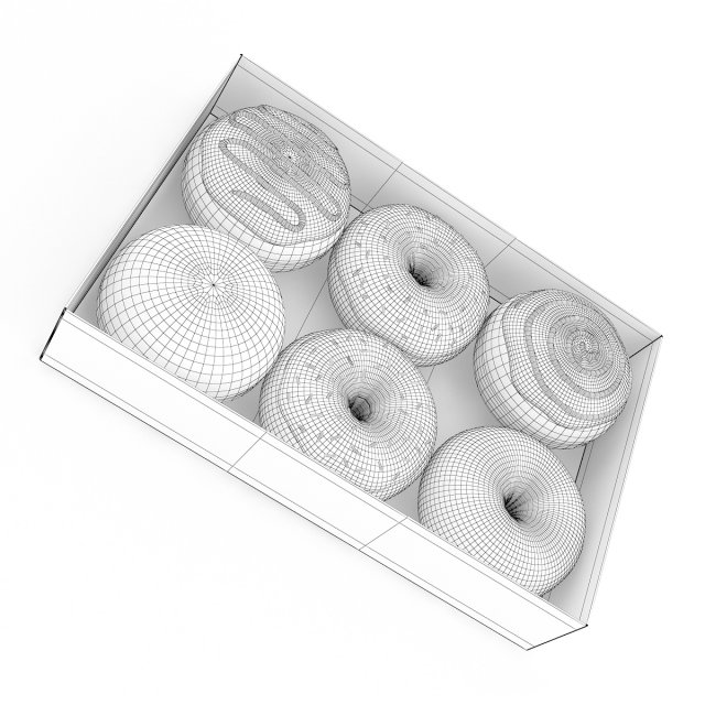 donuts in box 3D Model in Miscellaneous 3DExport