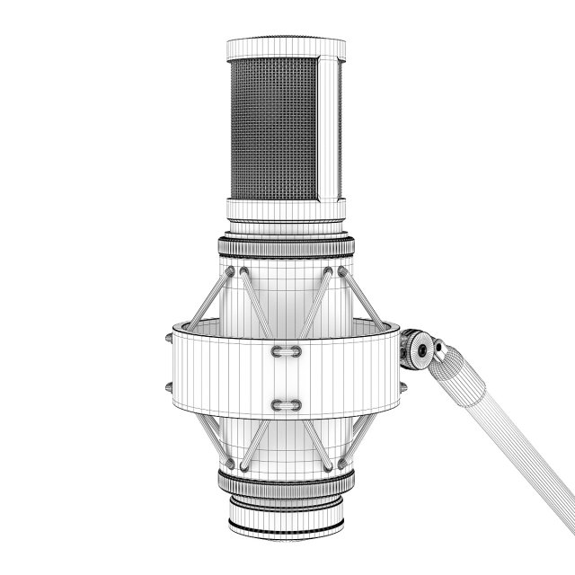 microphone 2 3D Model in Audio 3DExport