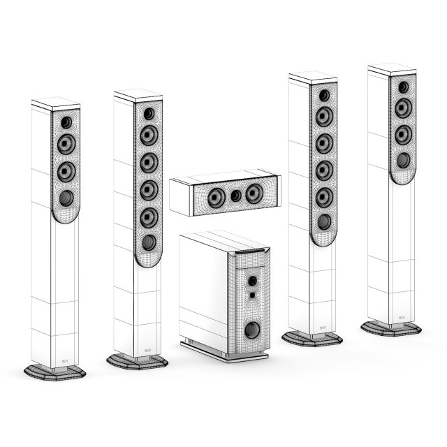 speaker set 2 3D Model in Audio 3DExport